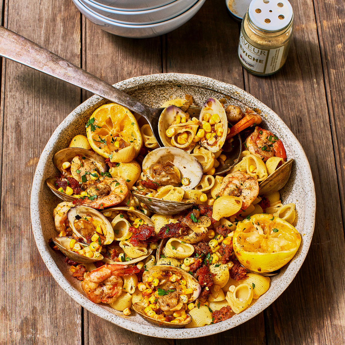 Seafood Pasta with Chorizo and Corn – Burlap & Barrel